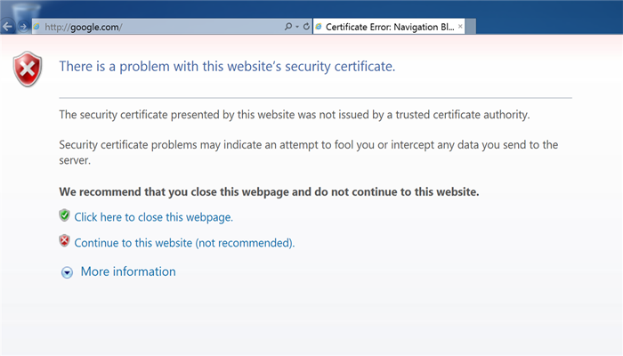 How To Fix Security Certificate Error In Internet Explorer